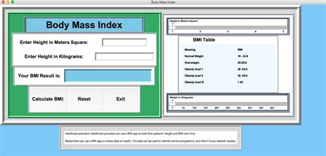 Body Mass Index Bmi Calculator Using The Graphical User Interface Gui Library Tkinter Dev