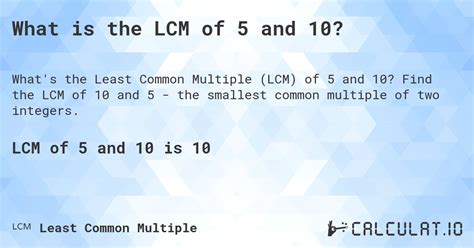What Is The Lcm Of And Calculatio