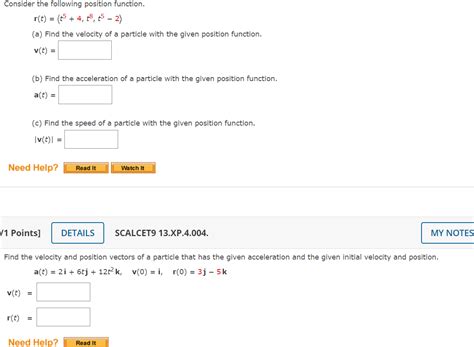 Solved Consider The Following Position Function R T Chegg