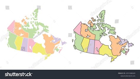 Canada Political Map Low Detailed Solid Simple Royalty Free Stock