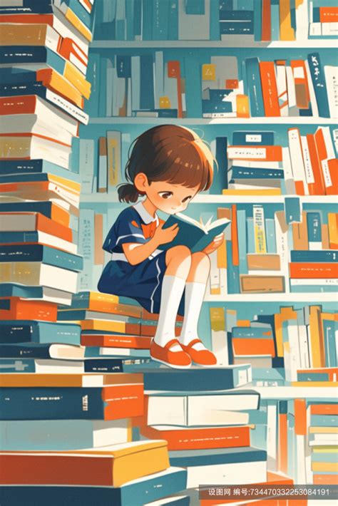 儿童读书插画图库png下载编号734470332253084191 设图网