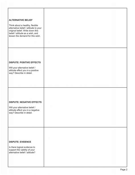 Rebt Self Help Worksheet Editable Fillable Printable Pdf