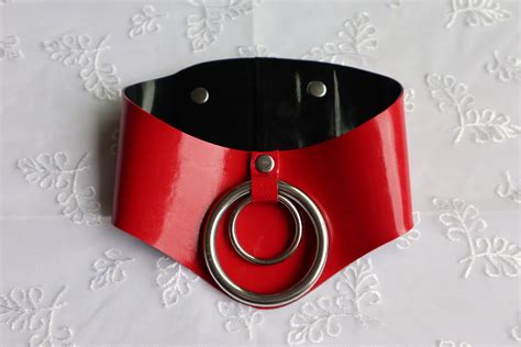 Latex Restriction Collar Double Ring Unisex Made To Order Etsy