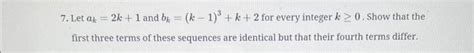 Solved 7 Let Ak2k1 And Bkk−13k2 For Every Integer
