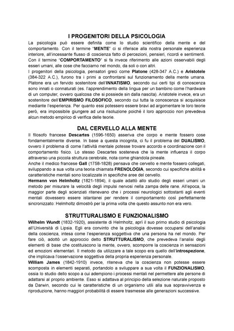 Psicologia Dei Processi Cognitivi Ed Emotivi I Progenitori Della
