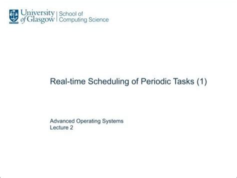 lecture 2 — real time scheduling of periodic tasks 1