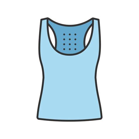 Sports Tank Top Color Icon Sleeveless T Shirt Isolated Vector