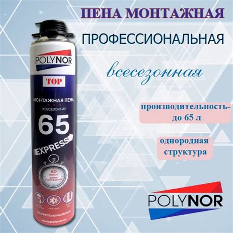 Монтажная пена профессиональная Polynor Top 65 Express всесезонная