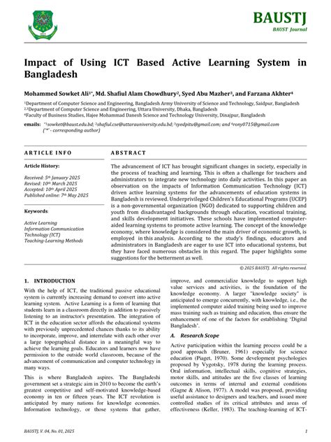 Pdf Impact Of Using Ict Based Active Learning System In Bangladesh