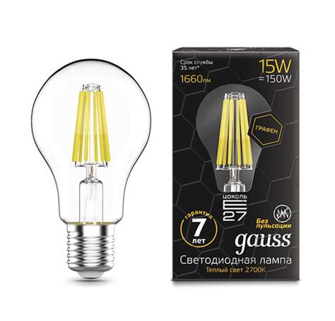 LED лампа Gauss A60 LONG E27 15W 2700К IC driver (KG-1092) (ID ...