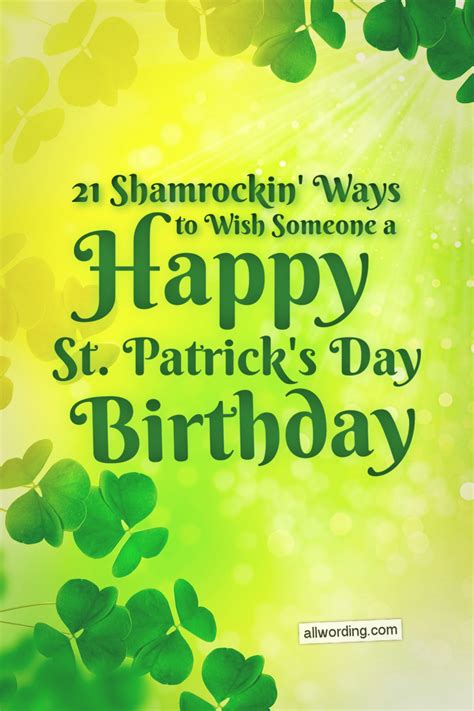 Happy Birthday On St Patricks Day 21 Shamrockin Messages