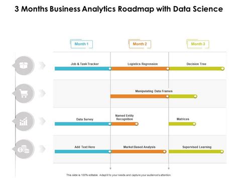 3 Months Business Analytics Roadmap With Data Science Presentation Graphics Presentation