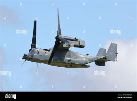 Bell Boeing V Osprey Tilt Rotor Aircraft In Horizontal Flight At The Royal International Air