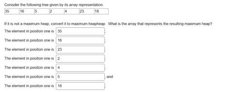 Solved Conisder The Following Tree Given By Its Array