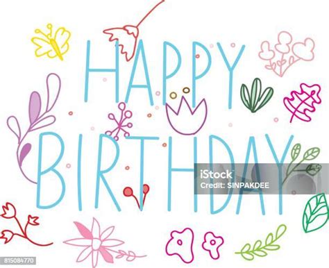 다채로운 낙서 생일입니다 공휴일에 대한 스톡 벡터 아트 및 기타 이미지 공휴일 기 기념일 Istock