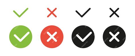 Premium Vector Checkmarks And Crosses Used As Visual Symbols For