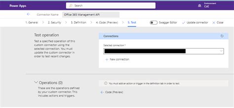 Office 365 Management Api Custom Connector Test Operations Missing