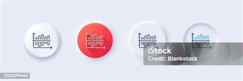 다이어그램 차트 선 아이콘입니다 세로 막대형 그래프 기호입니다 선 아이콘 벡터 3차원 형태에 대한 스톡 벡터 아트 및 기타