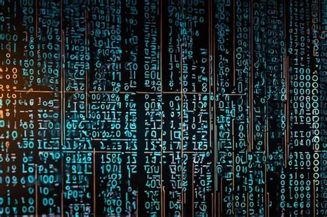 Digital Binary Code With A Glowing Programming Interface Premium Ai