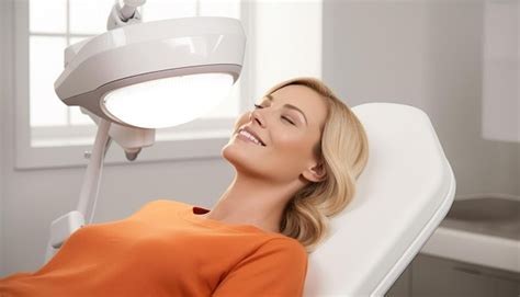Premium Ai Image Smiling Young Adult Woman In Dentist Chair Enjoying Dental Care Generated By