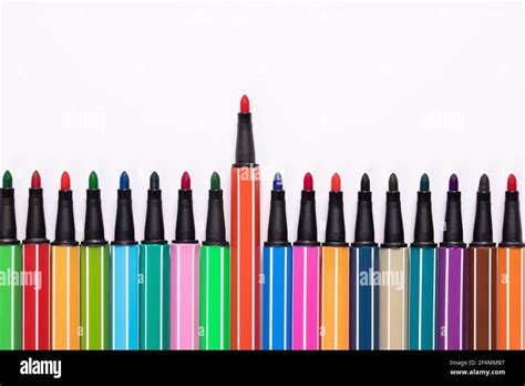 Colored Markers Without Caps Isolated On White Background Stock Photo Alamy