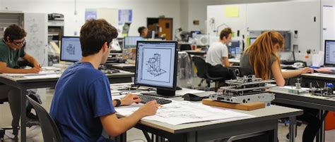 Quotstudents Sketching In Engineering Design Labquot Premium Ai Generated Image