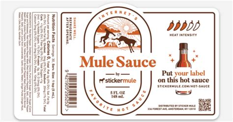 Mule Sauce By Sticker Mule White Label Hot Sauce Sticker Mule