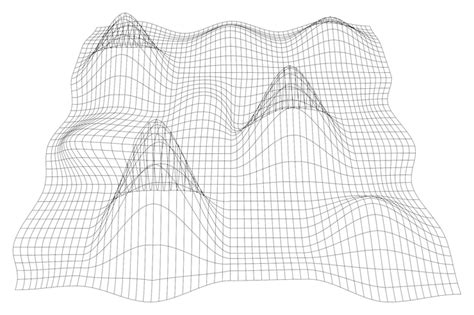 Premium Vector Distorted Terrain Wireframe On White Background Grid Perspective Deformation