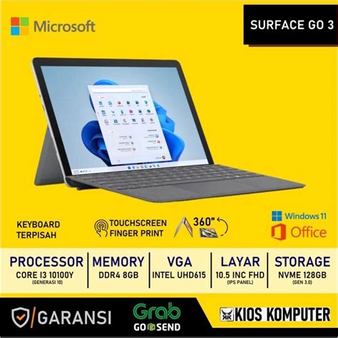 Jual MICROSOFT SURFACE GO CORE I GB RAM GB NVME INTEL UHD HD IPS Shopee Indonesia
