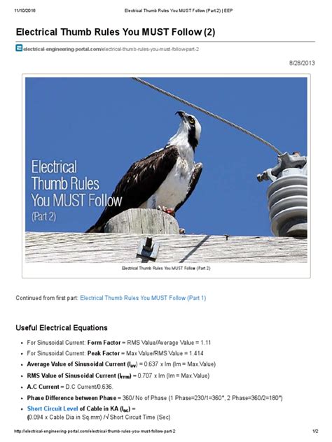 Electrical Thumb Rules You Must Follow Part 2 Eep Pdf Fuse