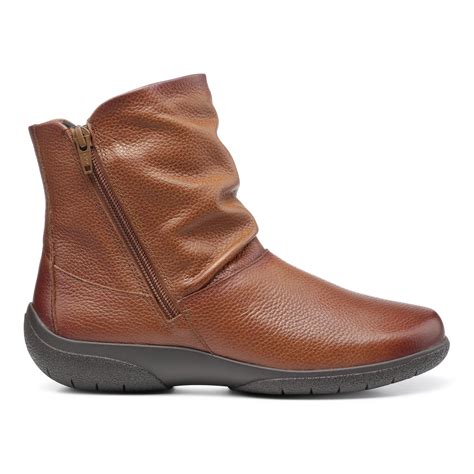 Tan Womens Ankle Boot With Double Zips Whisper Boots Hotter UK