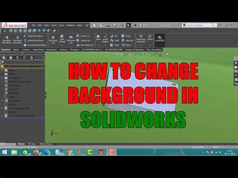 HOW TO CHANGE THE BACKGROUND COLOUR IN SOLIDWORKS YouTube