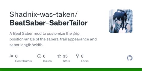 Github Shadnix Was Taken Beatsaber Sabertailor A Beat Saber Mod To