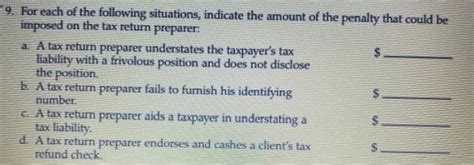 Solved 9 For Each Of The Following Situations Indicate The Chegg
