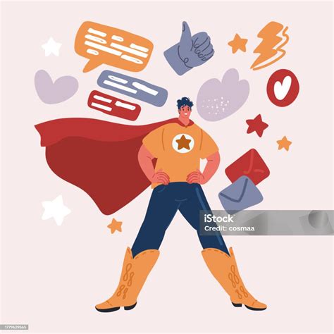 Superhero Tearing His Shirt Vector Illustration Silhouette Stock