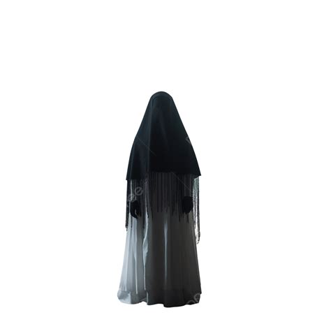 Scary Devil Nun Standing In The Abandoned Building Halloween Concept