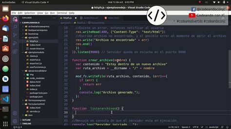 módulo fs de nodejs crear modificar y obtener contenido de directorio