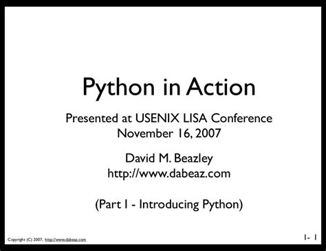 Python In Action Part 1 Introducing Python Speaker Deck