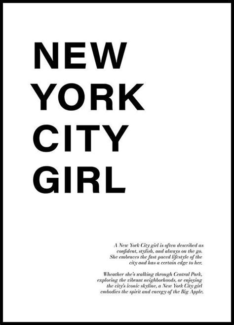 New York City Girl Print In 2024 City Girl Quotes City Girl New