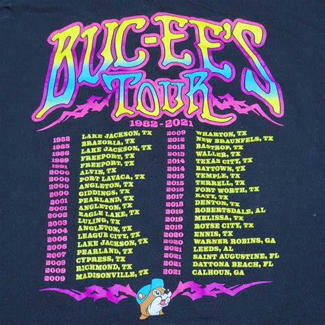 Other Buc Ees Ss Tee 1982 Tour 1st Design Oop S Gem