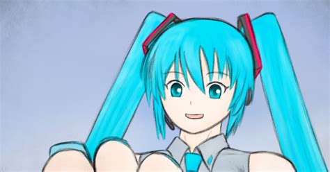 Hatsune Miku Vocaloid Giantess G Miku Coloured Pixiv