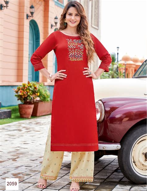 Heavy Rayon Wholesale Kurti With Pant