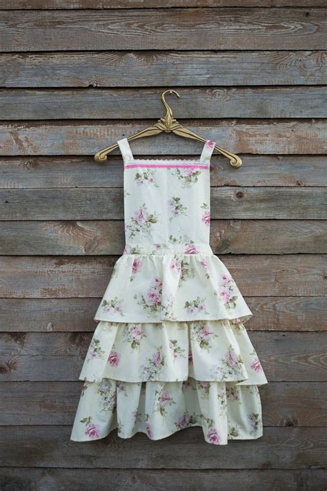 Apron With Frills Apron With Ruffles Romantic Apron Apron With Roses
