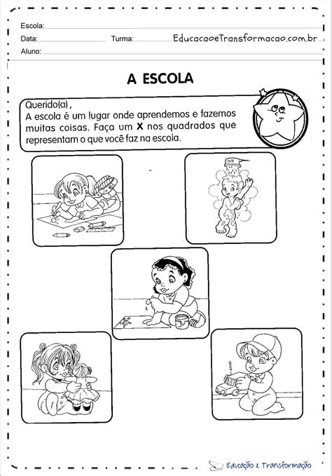 Atividades Para O Dia Da Escola Educação Infantil BRAINCP