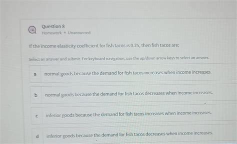 Solved Question 5 Homework Unanswered Suppose The Income