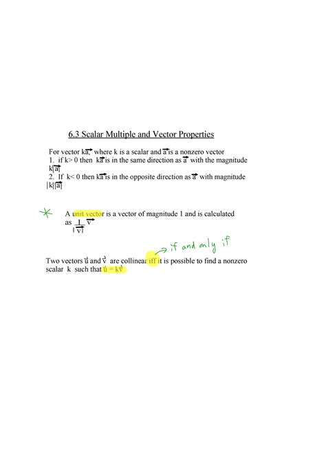6 3 6 4 mult of vector by scalar properties 6 scalar multiple and