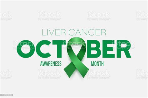 10월 간암 배너 카드 흰색 배경에 벡터 3d 현실적인 에메랄드 그린 리본이 있는 플래카드 간암 인식의 달 기호 근접 촬영 세계 간암의 날 개념 정신 건강 인식 리본에 대한