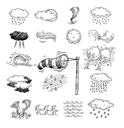 Weather Elements Vector Illustration Stock Vector Illustration Of