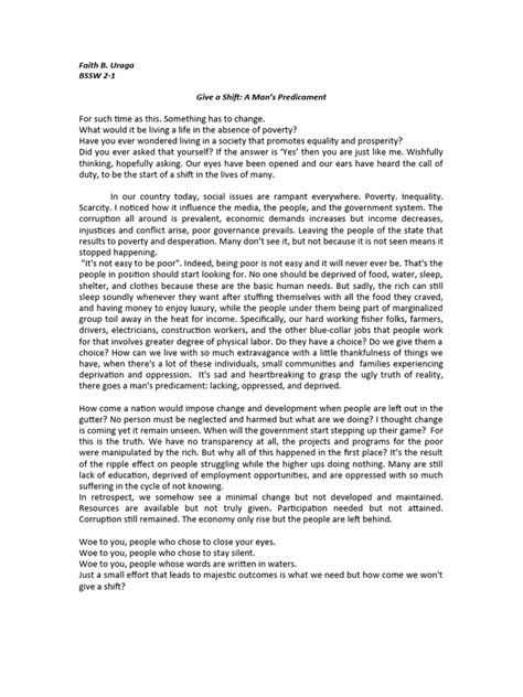 Public Speech Pdf Poverty Poverty And Homelessness