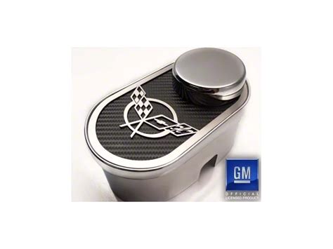 Corvette Master Cylinder Cover And Cap With Crossed Flags Logo Red